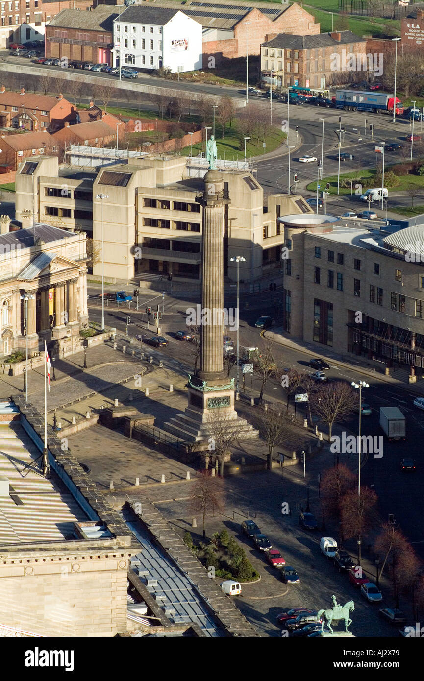 St Georges Plateau in Liverpool showing the Wellington Column Stock ...