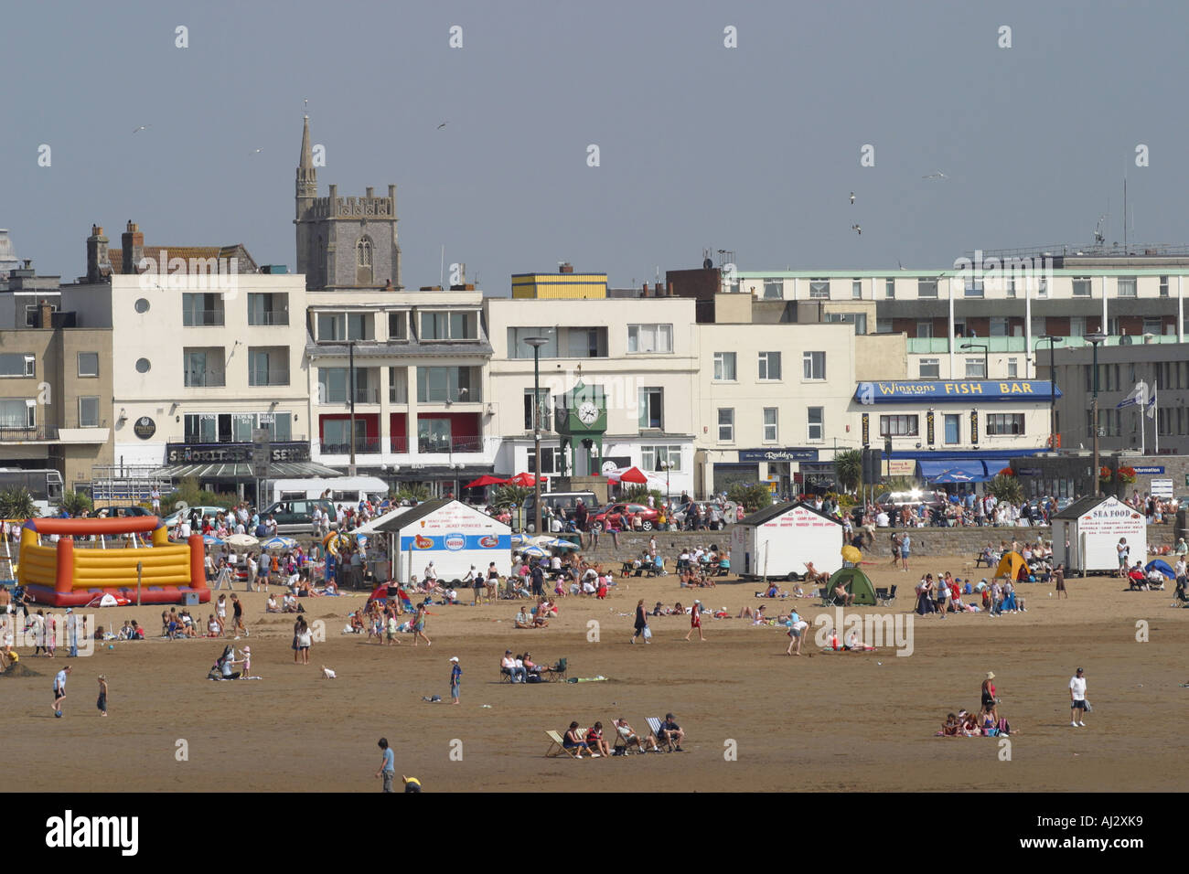 Weston Super Mare seafront beach scene taken summer 2006 Stock Photo ...