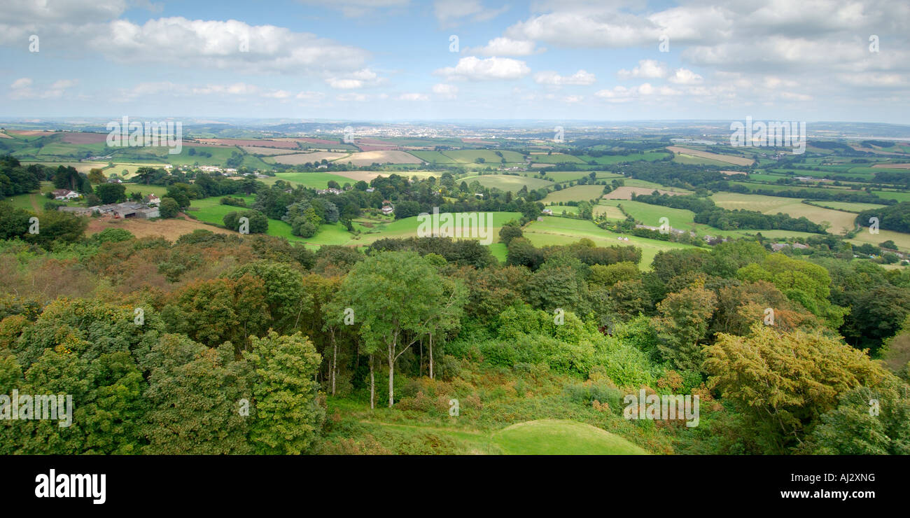 Panoramic view from the top of Haldon Hill in South Devon across the ...