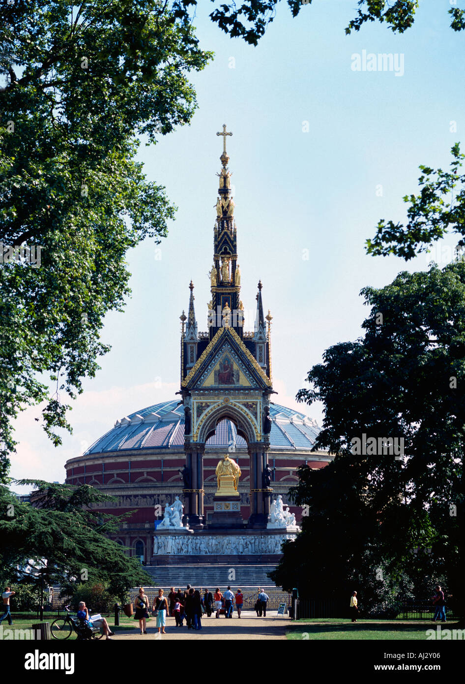 The Prince Albert Memorial and The Royal Albert Hall London UK Stock ...