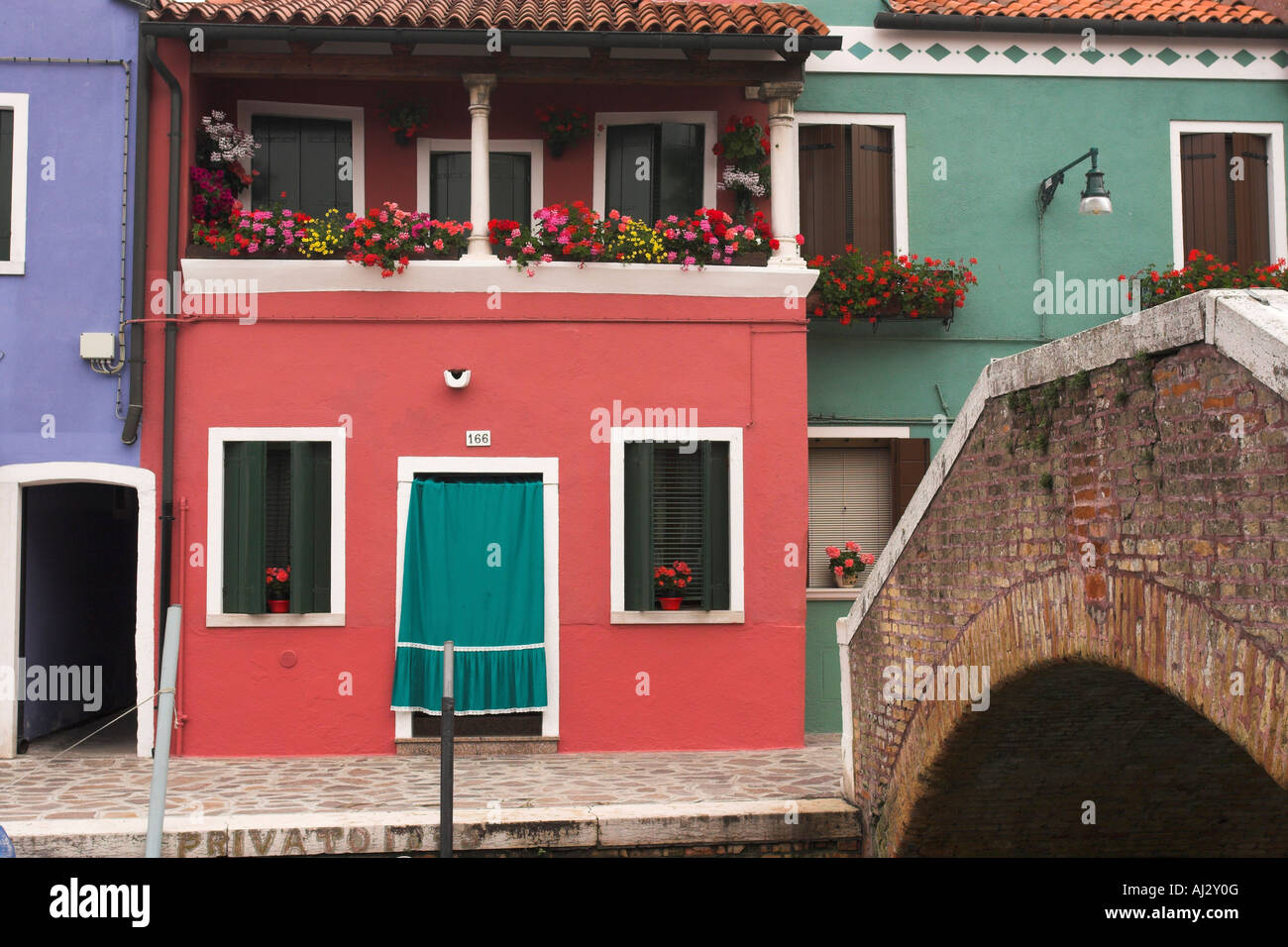 Painted houses in Burano Venice Italy Stock Photo - Alamy