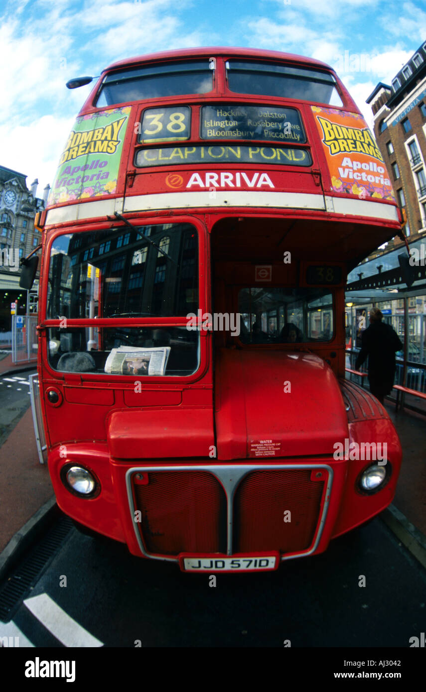 fisheye view of a bus in london Stock Photo - Alamy