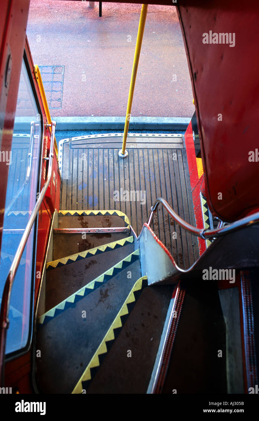 view of stairs in a bus Stock Photo - Alamy