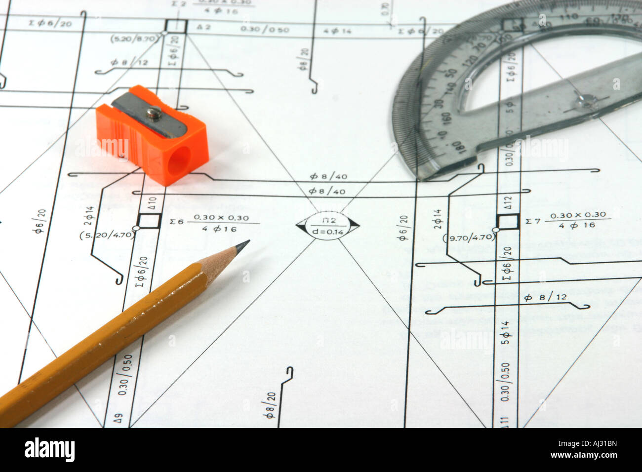 architechture and engineering buliding plans and design tools Stock ...