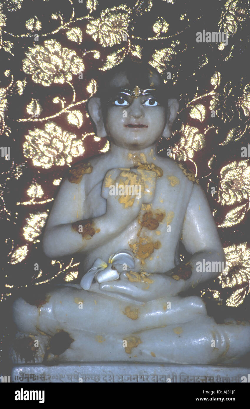 Jain tirthankara, statue in a Jain Temple in Gujarat, India Stock Photo ...