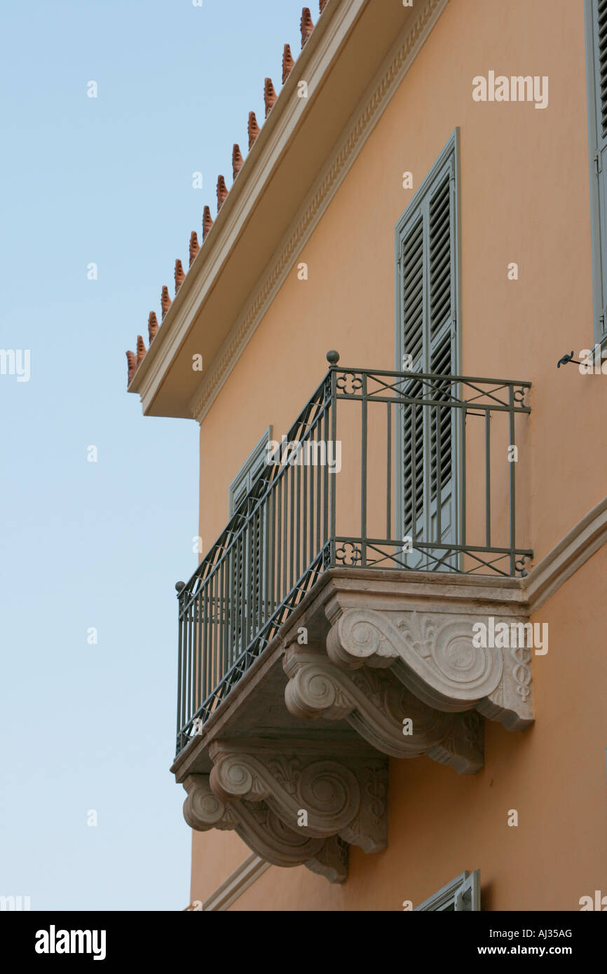 balcony from neoclassical house in athens greece Stock Photo - Alamy