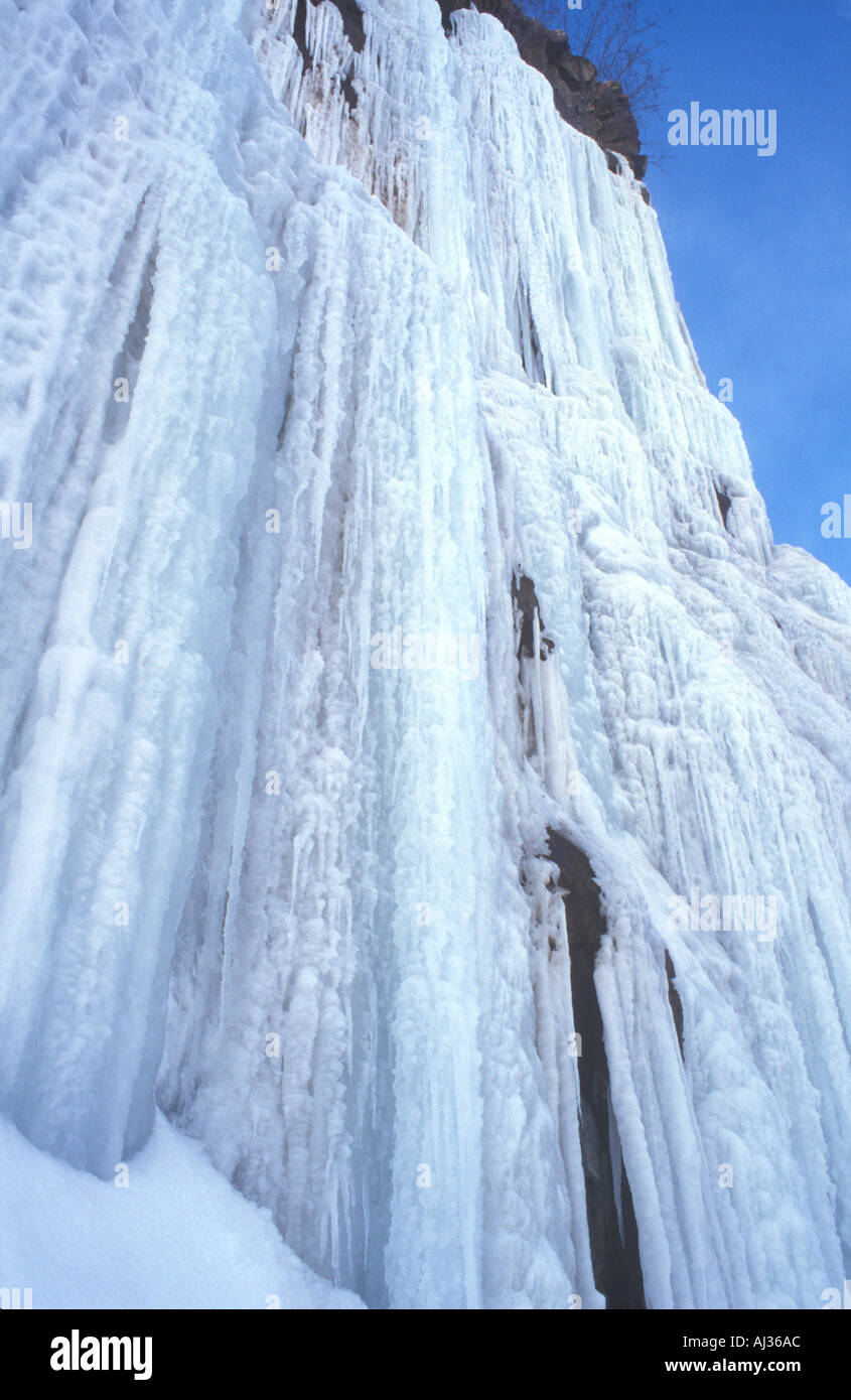 Frozen Waterfall from Low Angle Stock Photo - Alamy