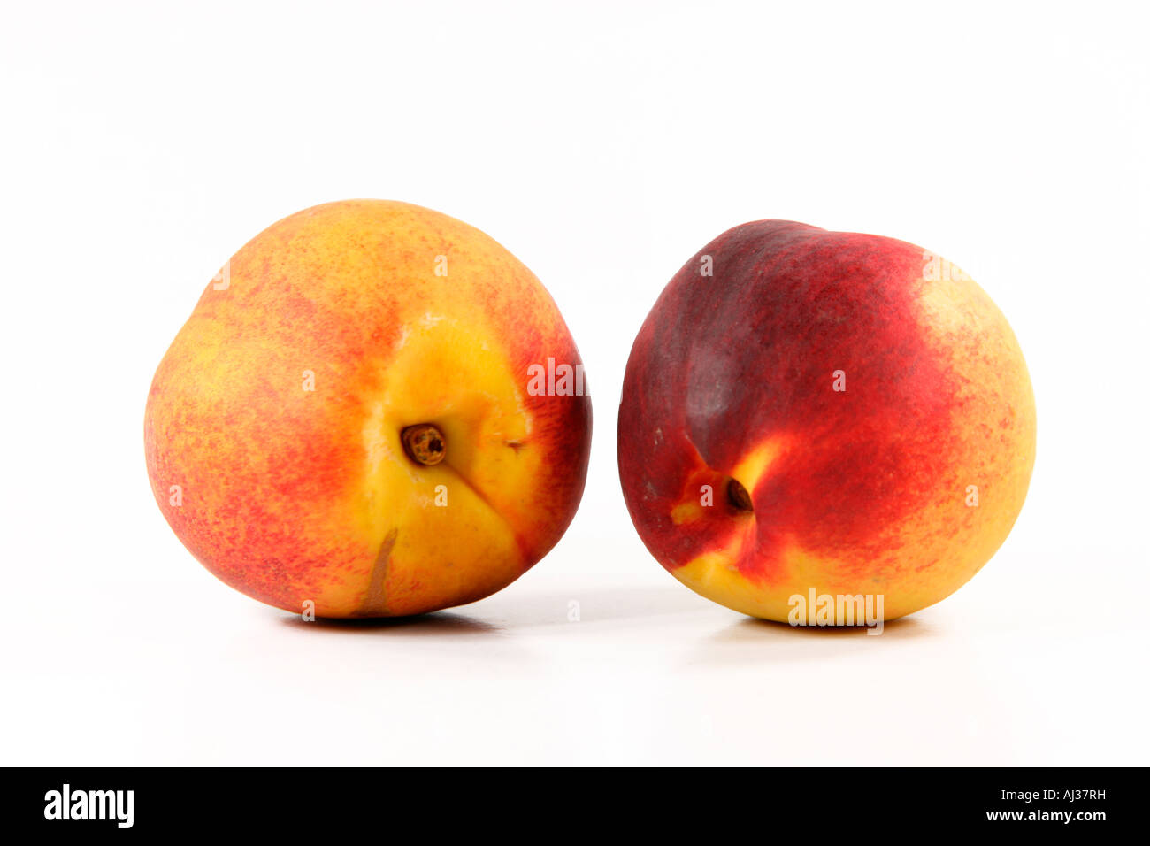 food and fruits two peaches closeup isolated in white background Stock ...