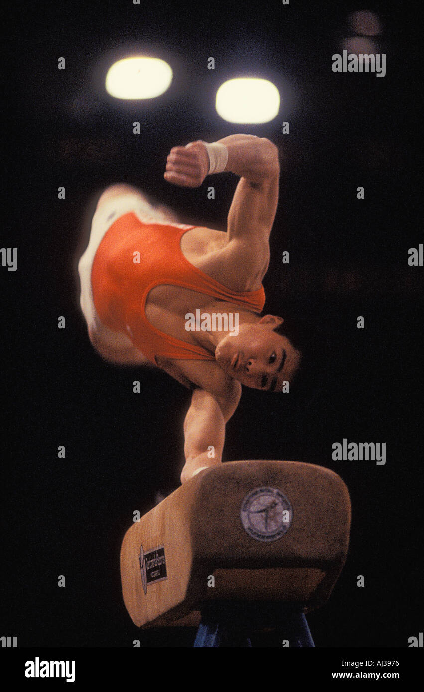 Male gymnast Vaulting Stock Photo - Alamy