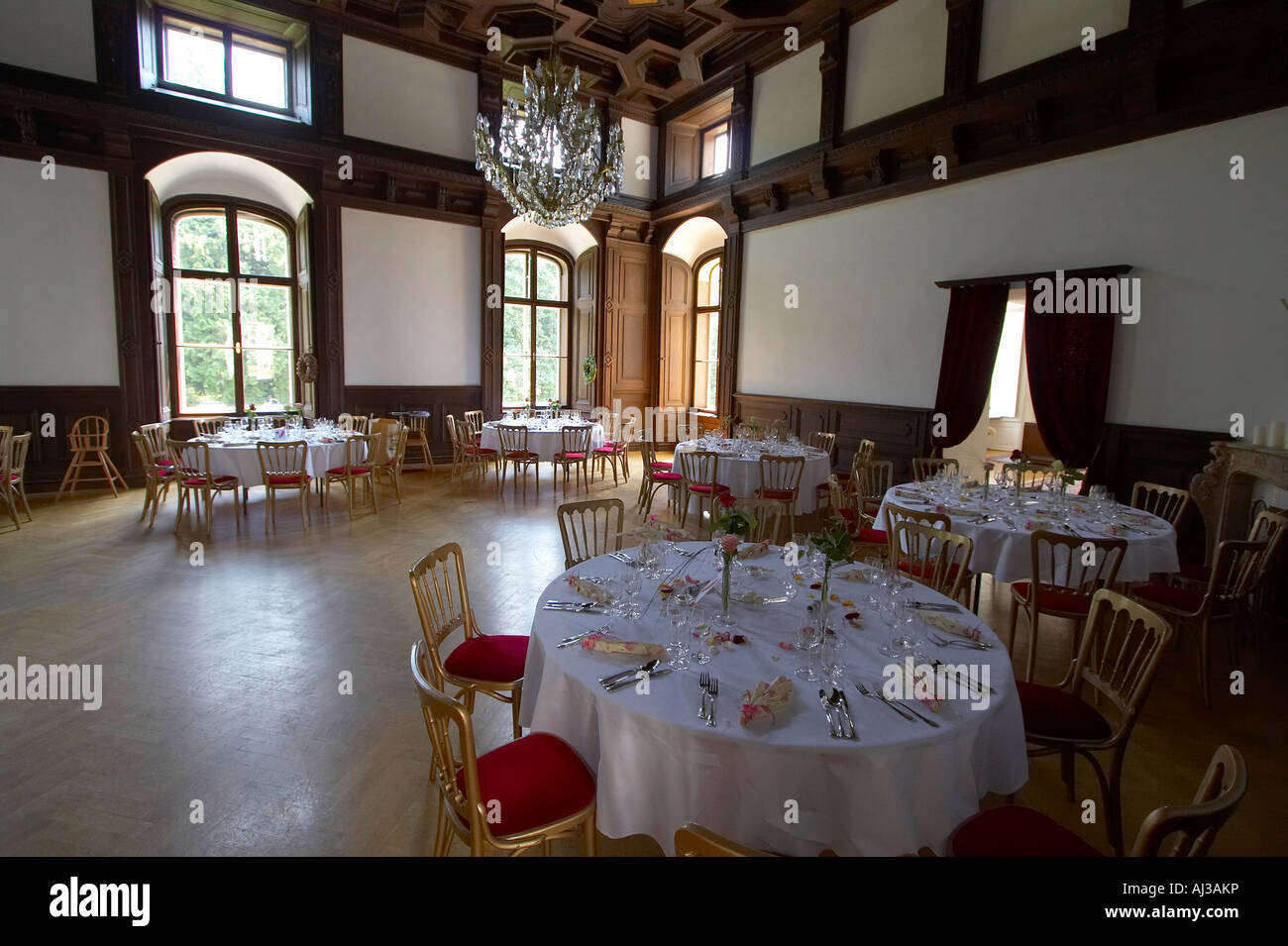 dining room in castle Stock Photo - Alamy
