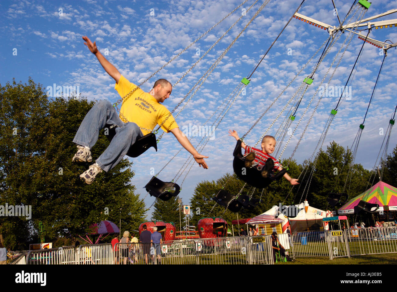 Family Rides Amusement Park Swing Stock Photo - Alamy