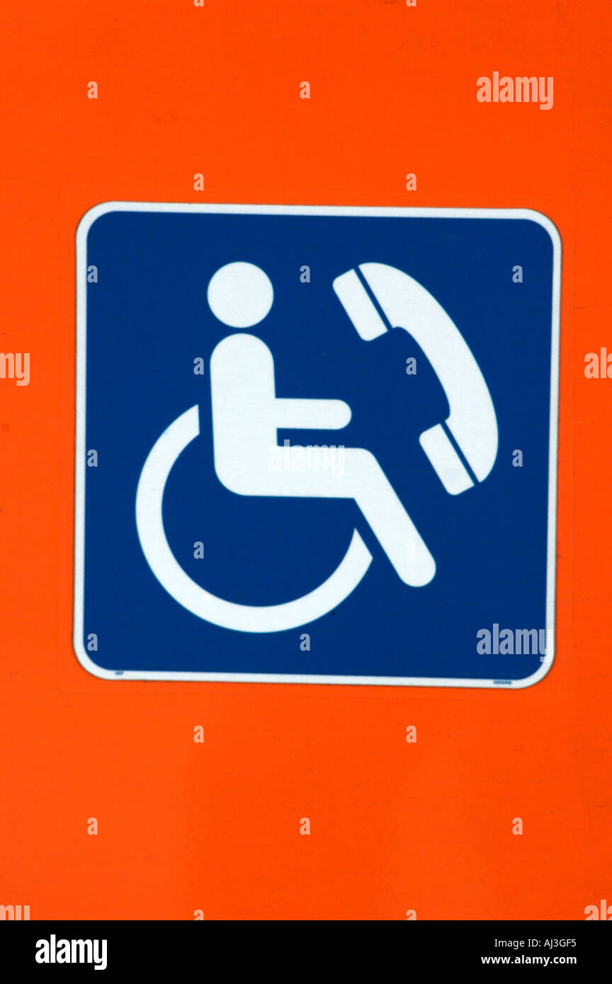 Handicap Sign Wheelchair Telephone Access Stock Photo - Alamy