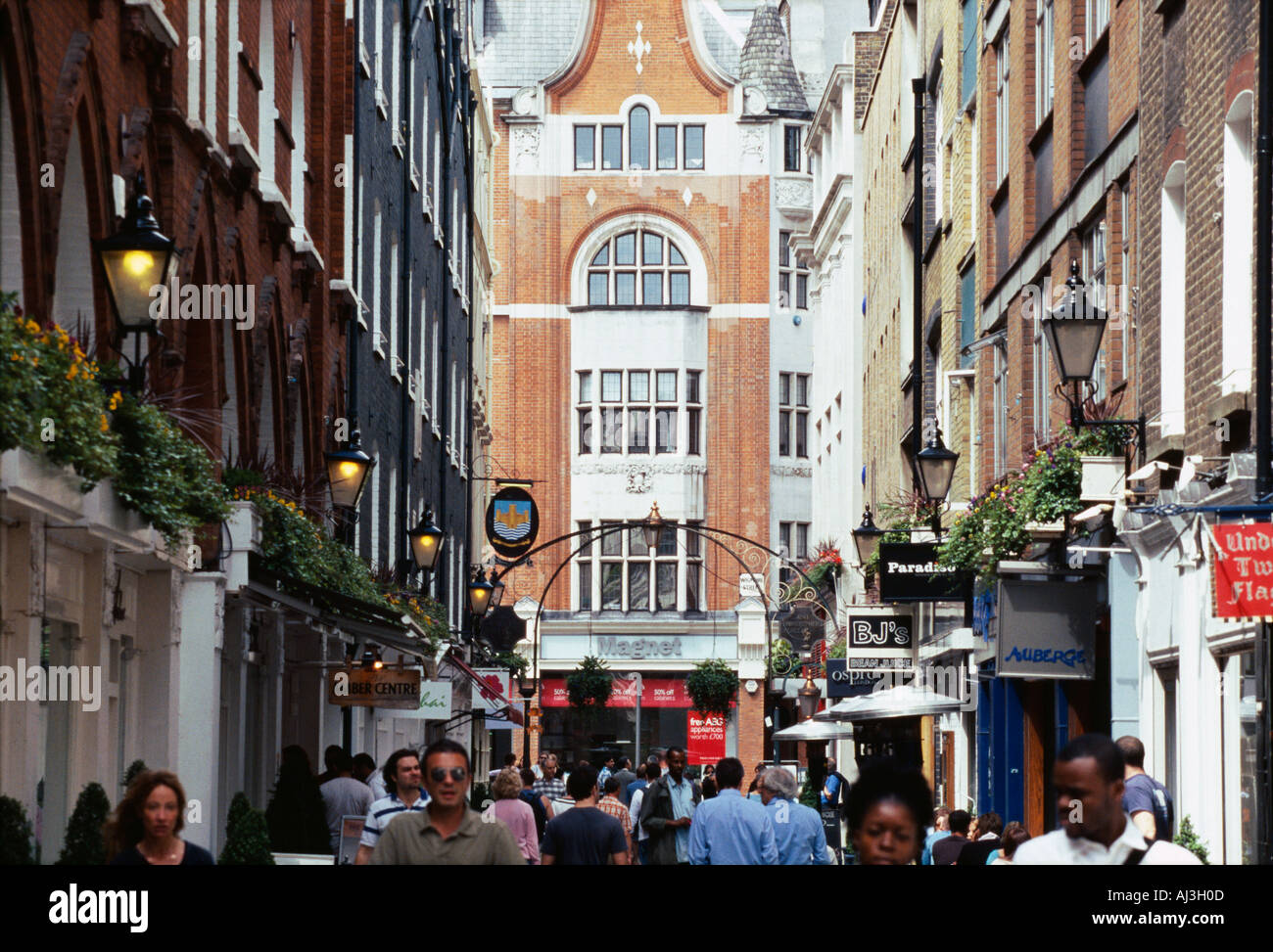 Street scene in the West End of London the shopping and entertainment ...
