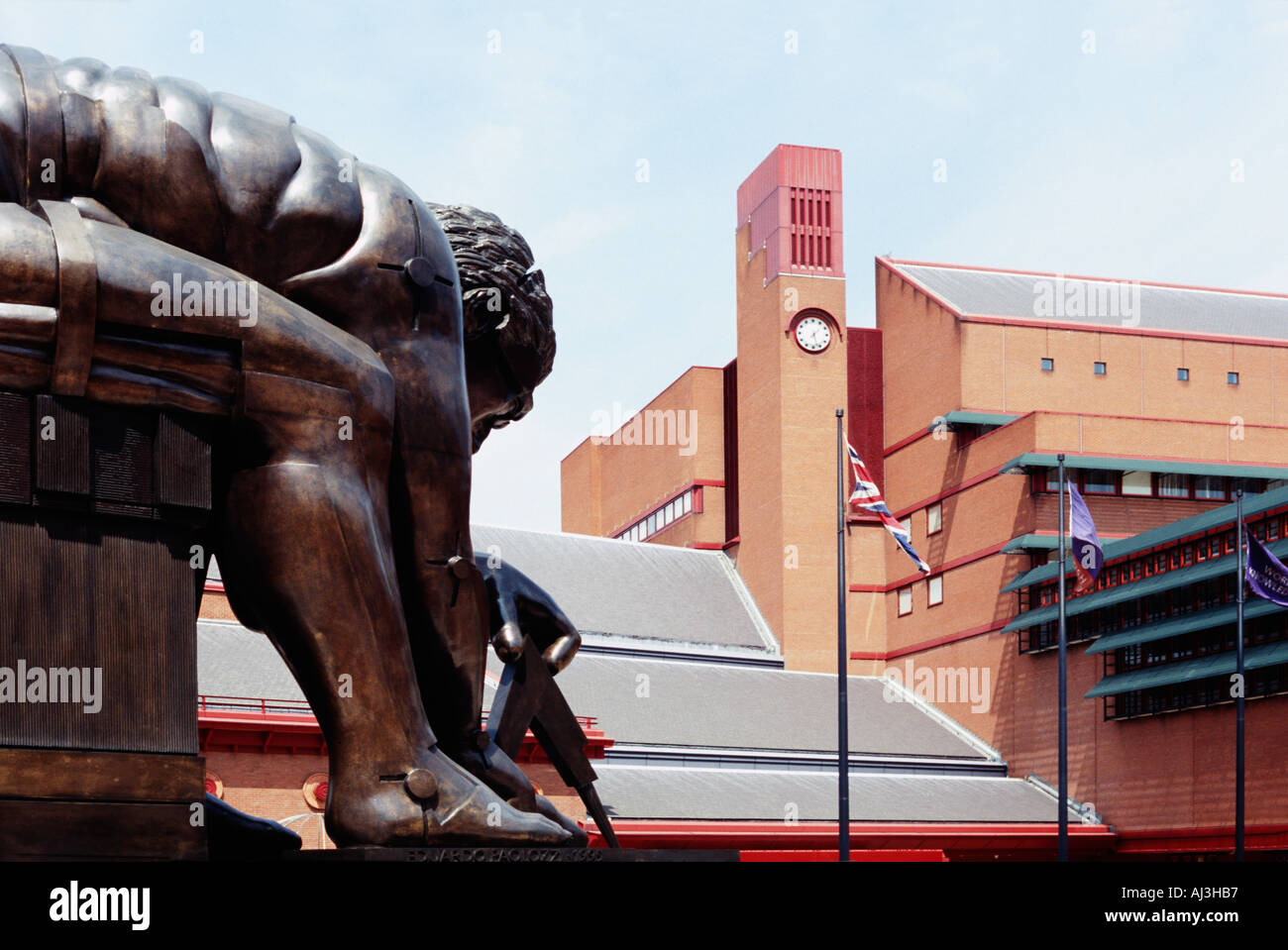 Statue of Issac Newton in front of the British Library London UK Stock ...