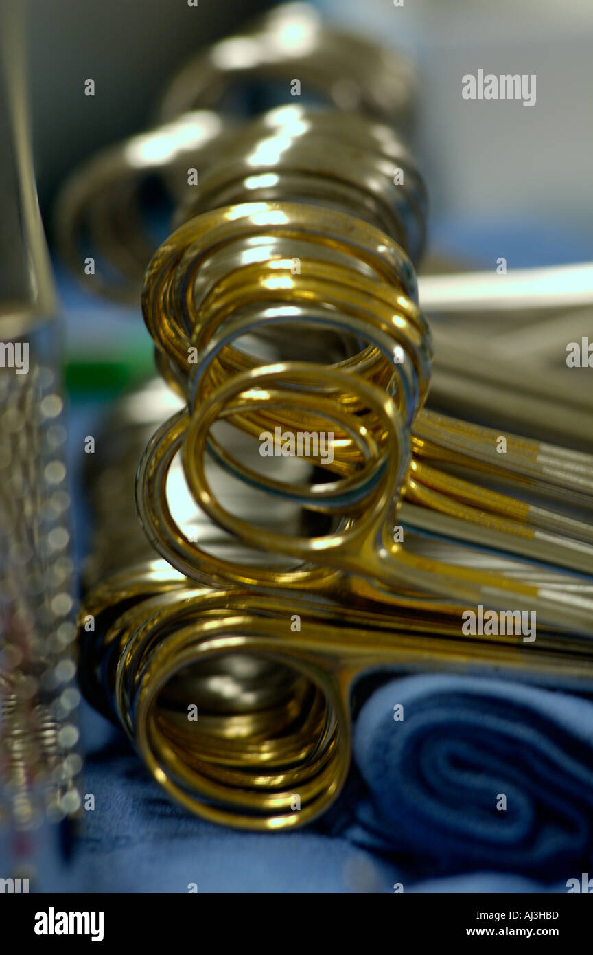 String Of Surgical Instruments Stock Photo - Alamy