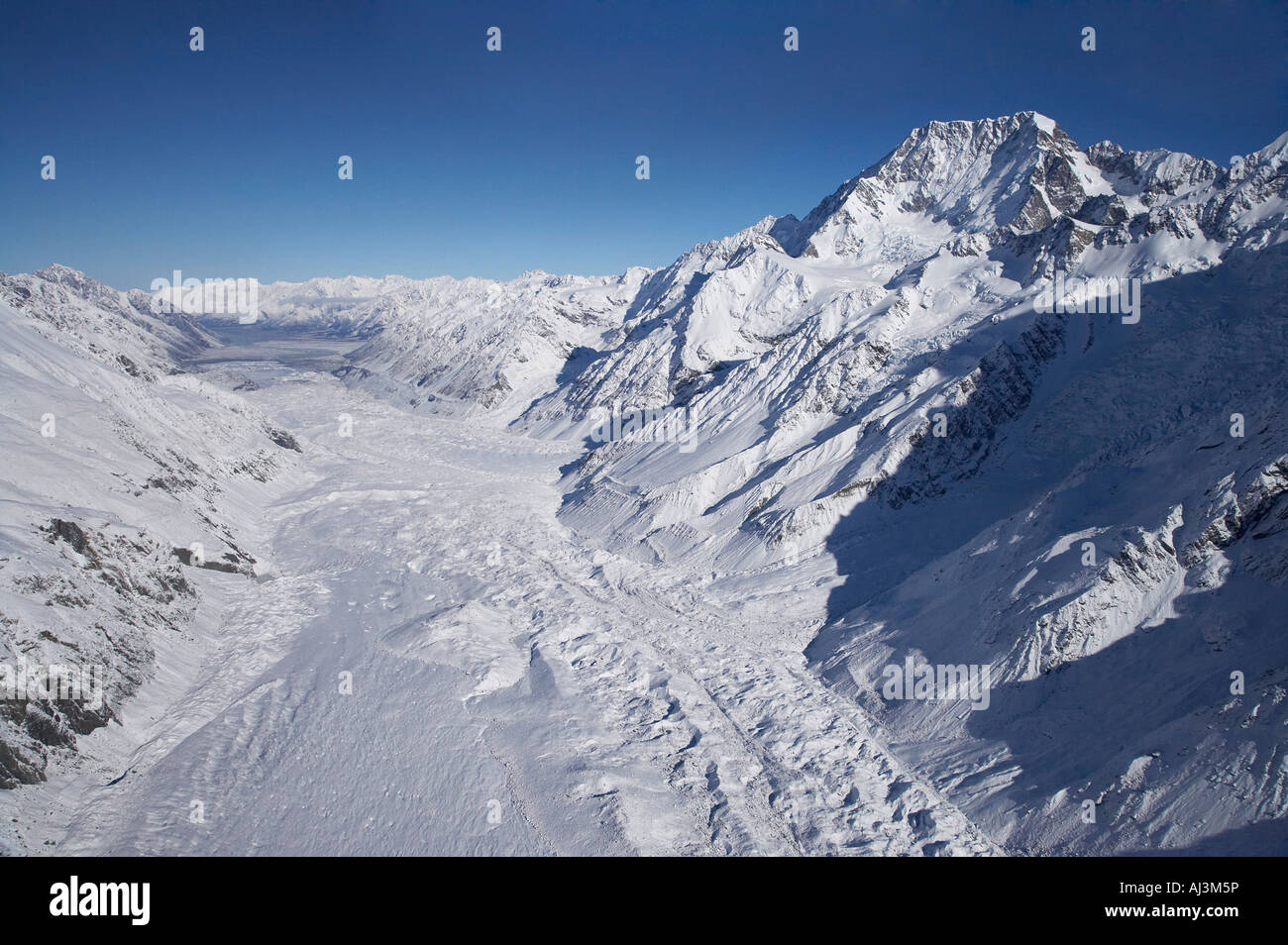 Tasman Glacier and Aoraki Mt Cook Aoraki Mt Cook National Park South ...