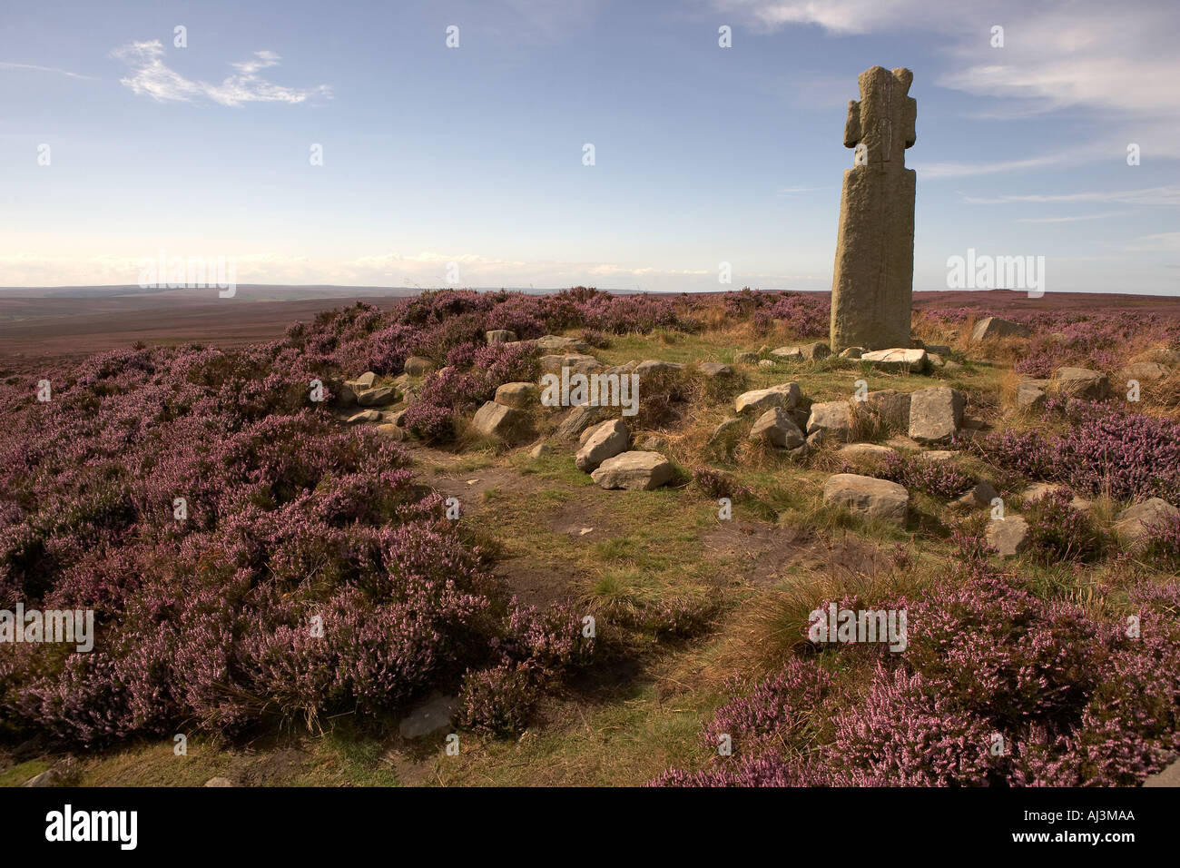 The Lilla Howe stone cross sits in the August heather Lilla Rigg ...