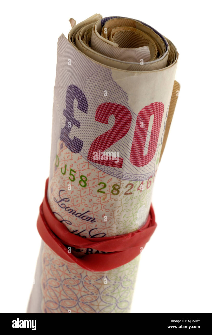 A Roll of Twenty Pound Notes Stock Photo - Alamy