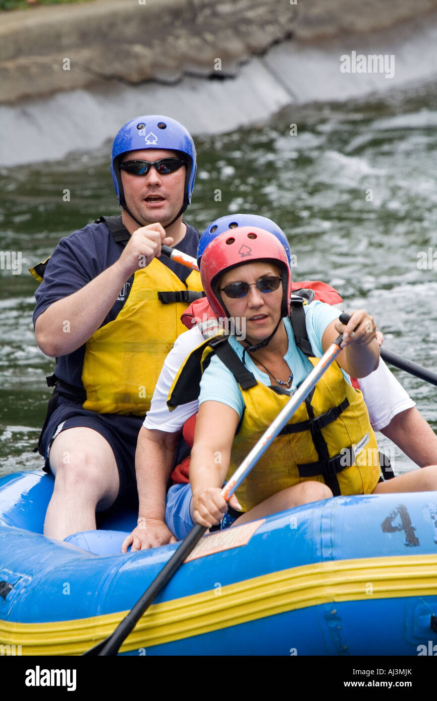 Exciting Whitewater Rafting Adventure with Two People in Life Vests ...