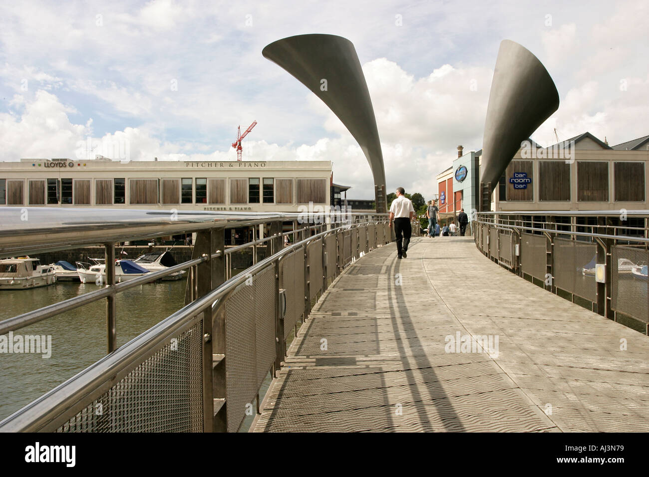Pero bridge in Bristol City centre over Bristol docks England UK Stock ...