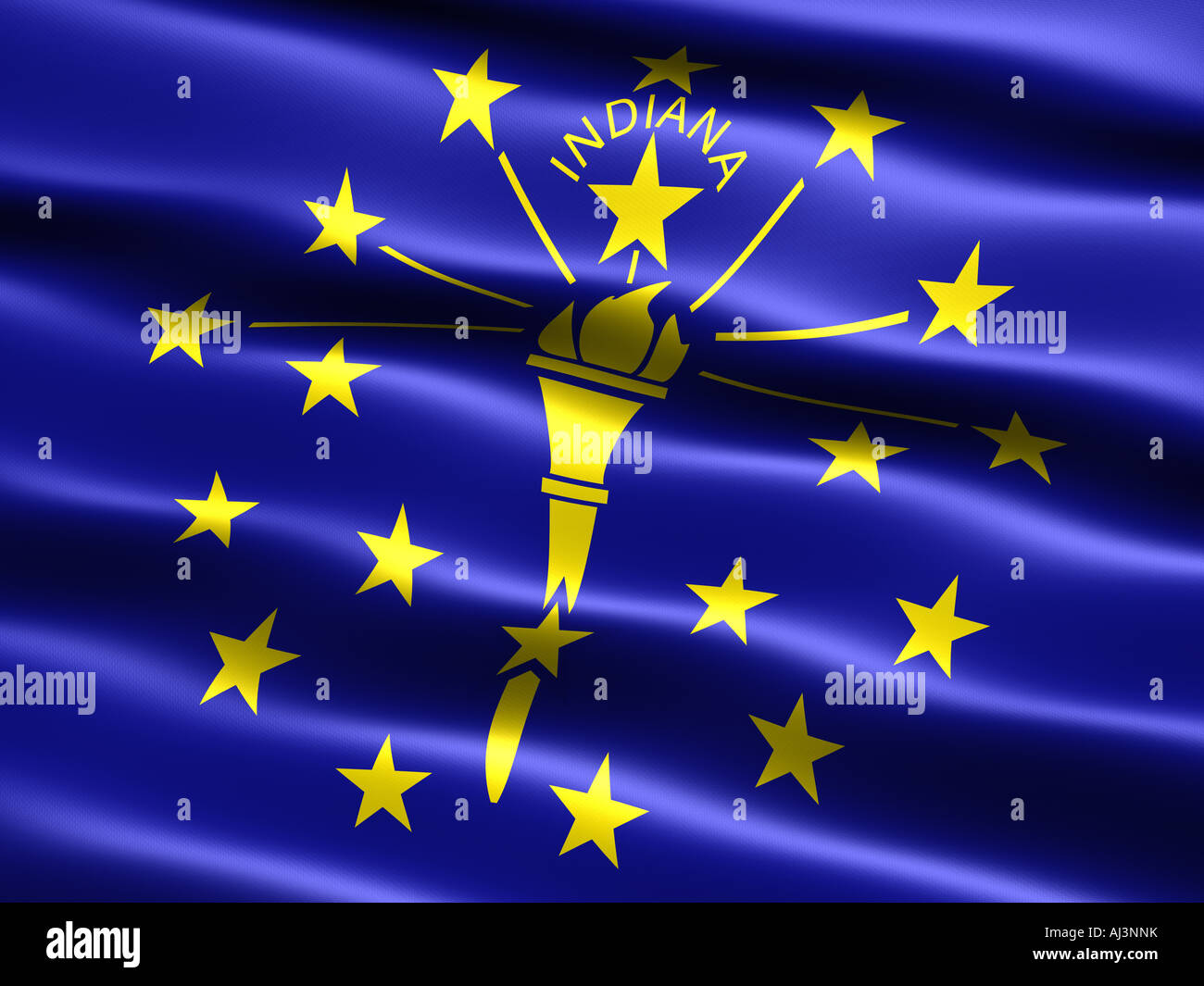 Computer generated illustration of the flag of the state of Indiana ...