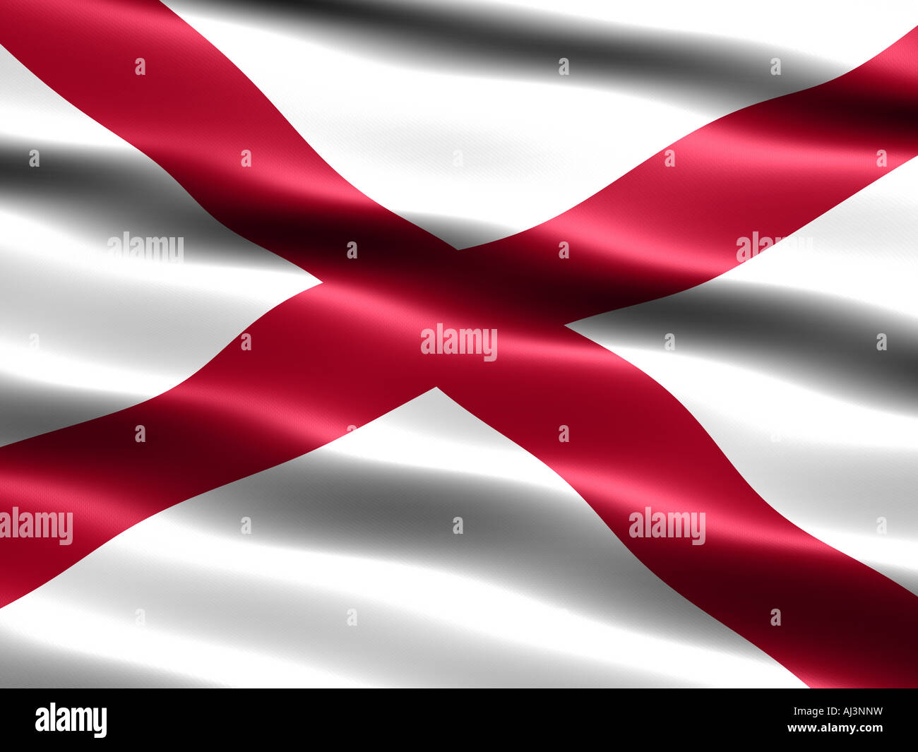 Computer generated illustration of the flag of the state of Alabama ...