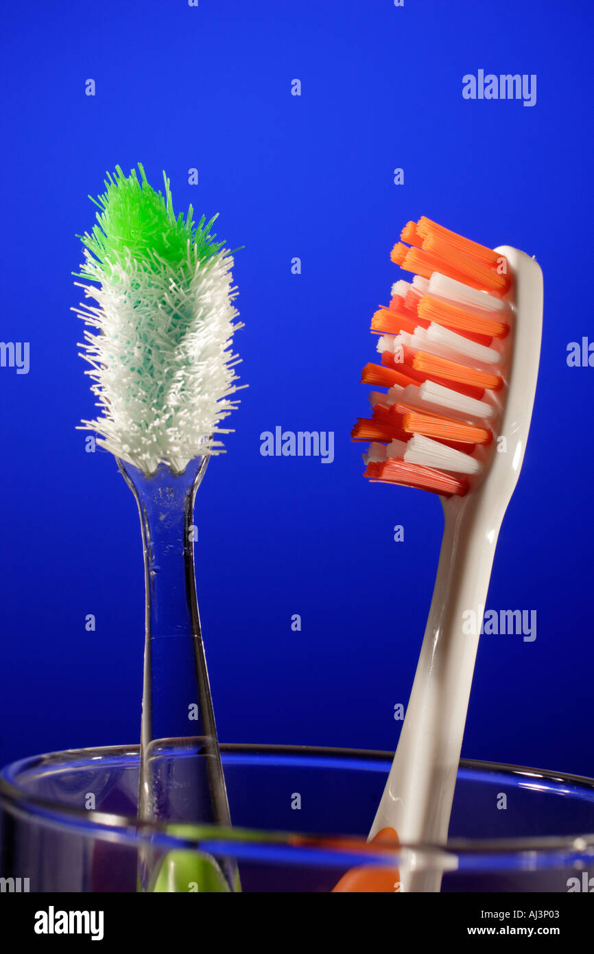 Old and new toothbrush side by side Stock Photo - Alamy