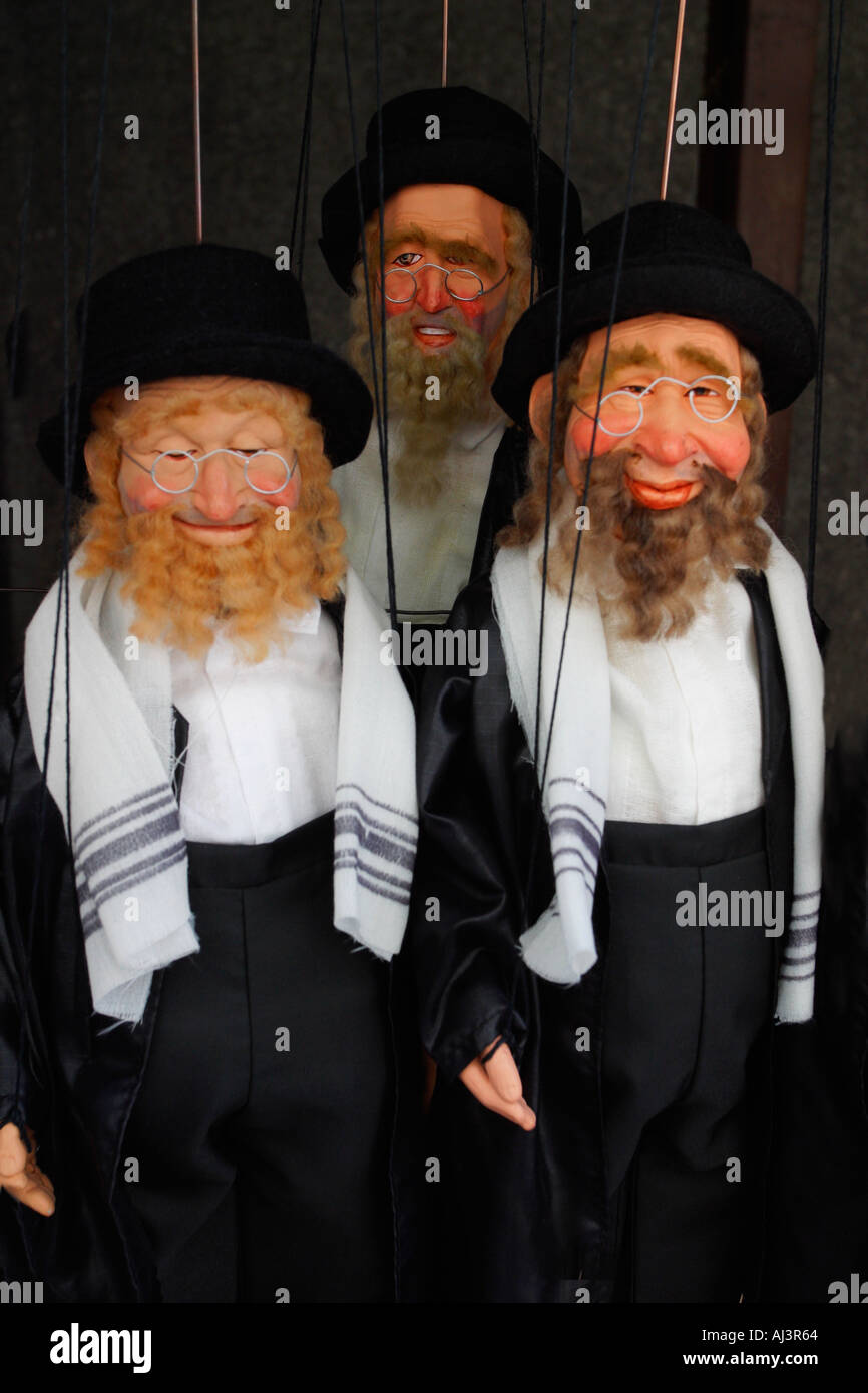 Puppets of old jewish men Jewish Quarter Prague Czech Republic Eastern ...