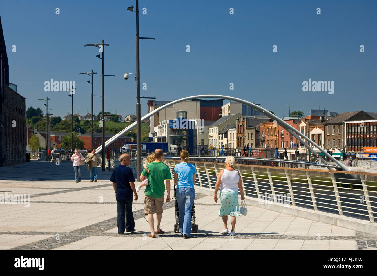 The new pedestrian bridge over the Boyne river at Drogheda, linking the ...