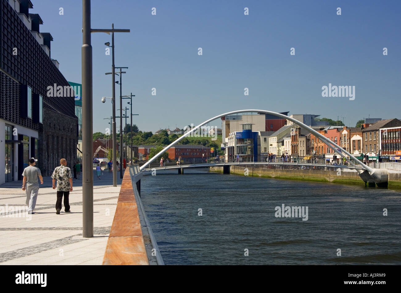 The new pedestrian bridge over the Boyne river at Drogheda, linking the ...