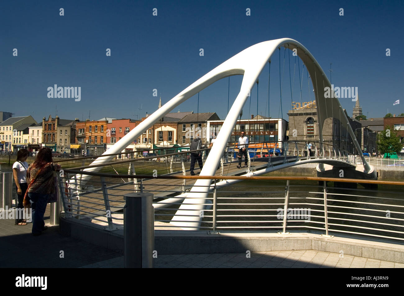 The new pedestrian bridge over the Boyne river at Drogheda, linking the ...