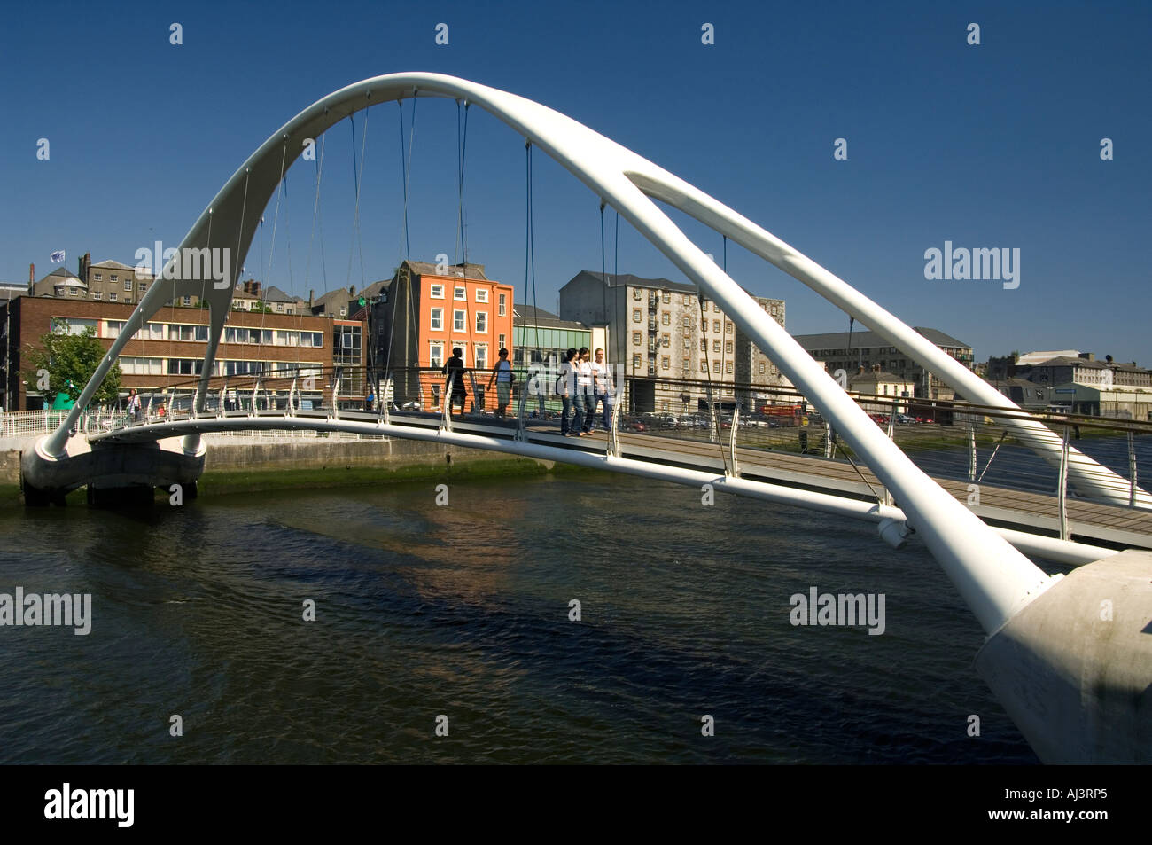 The new pedestrian bridge over the Boyne river at Drogheda, linking the ...