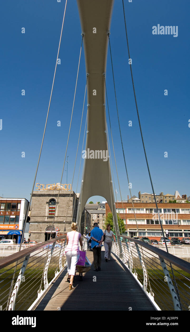 The new pedestrian bridge over the Boyne river at Drogheda, linking the ...