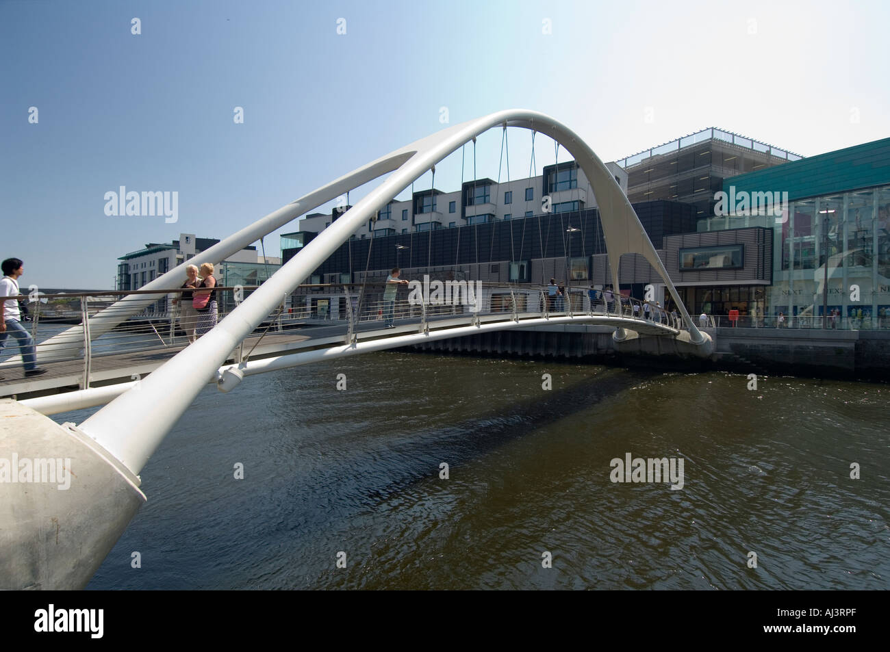 The new pedestrian bridge over the Boyne river at Drogheda, linking the ...