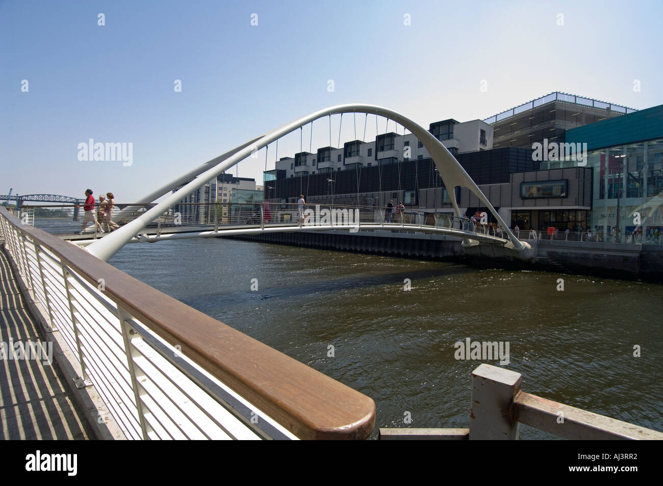 The new pedestrian bridge over the Boyne river at Drogheda, linking the ...