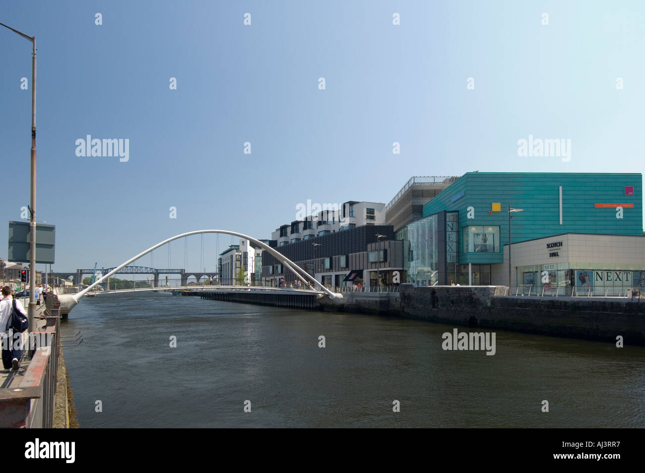 The new pedestrian bridge over the Boyne river at Drogheda, linking the ...
