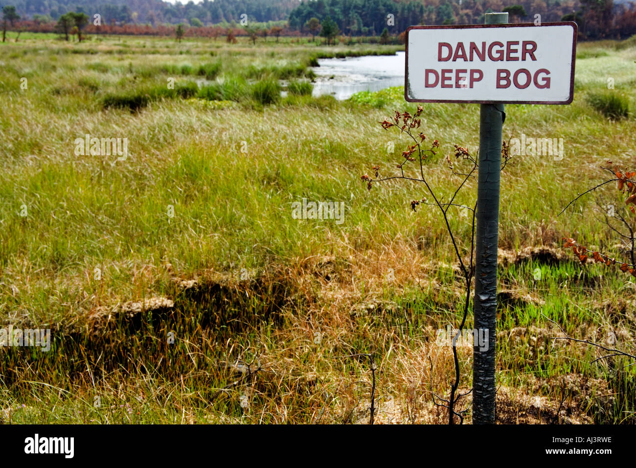 Danger sign deep bog hi-res stock photography and images - Alamy