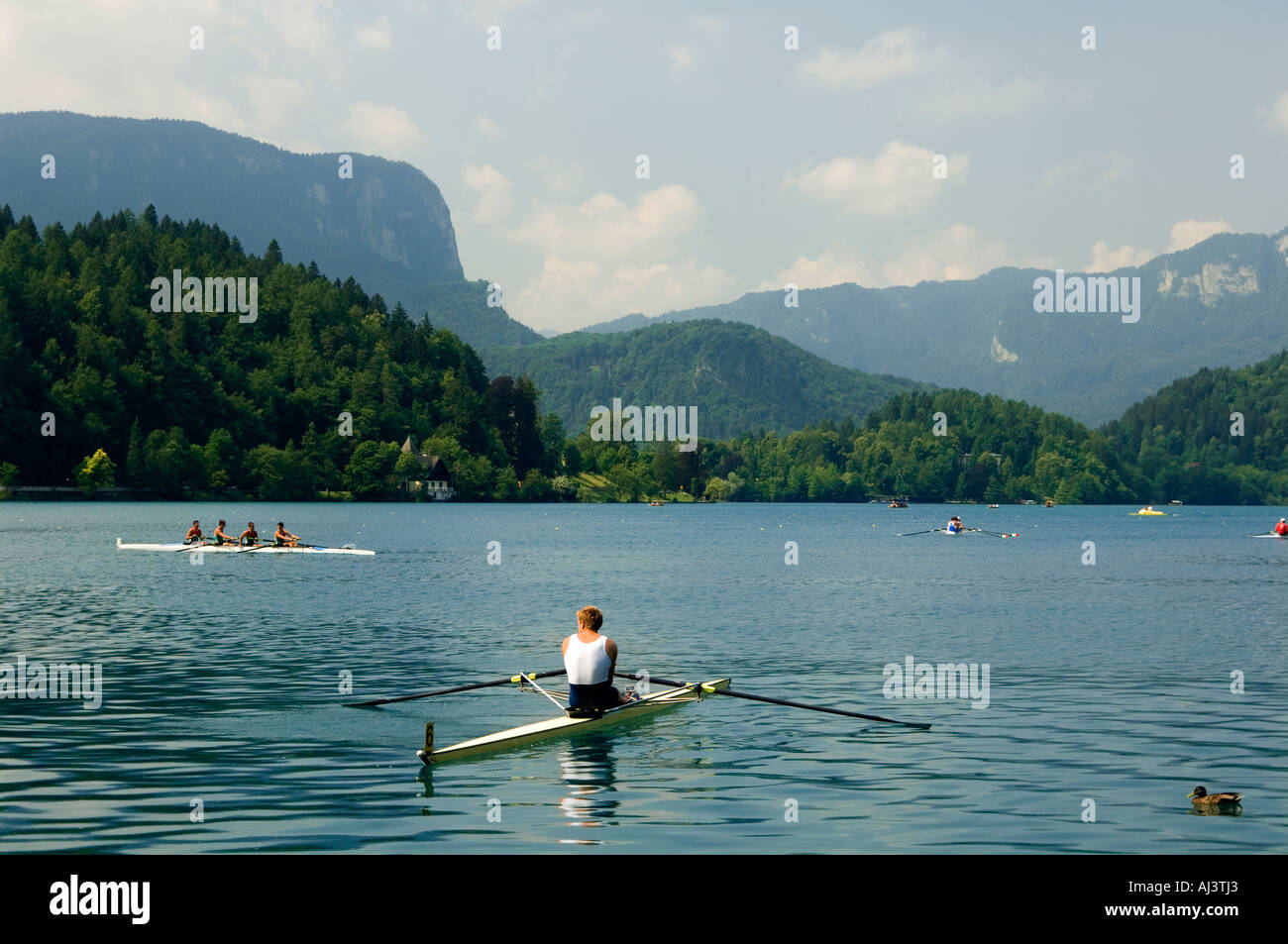 The beautiful setting of Lake Bled, Slovenia, is a location for ...