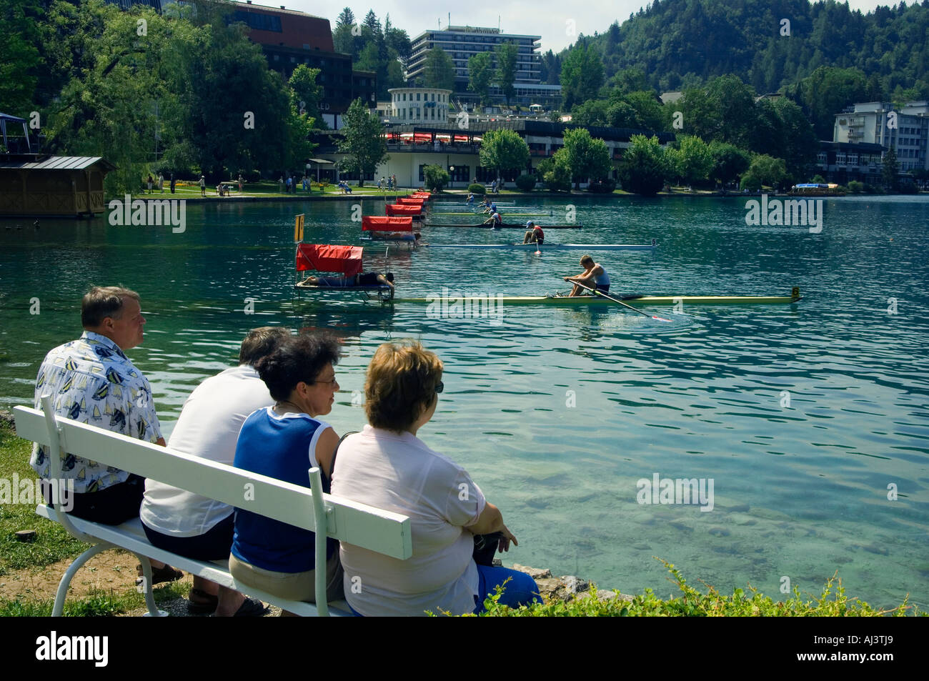 The beautiful setting of Lake Bled, Slovenia, is a location for ...