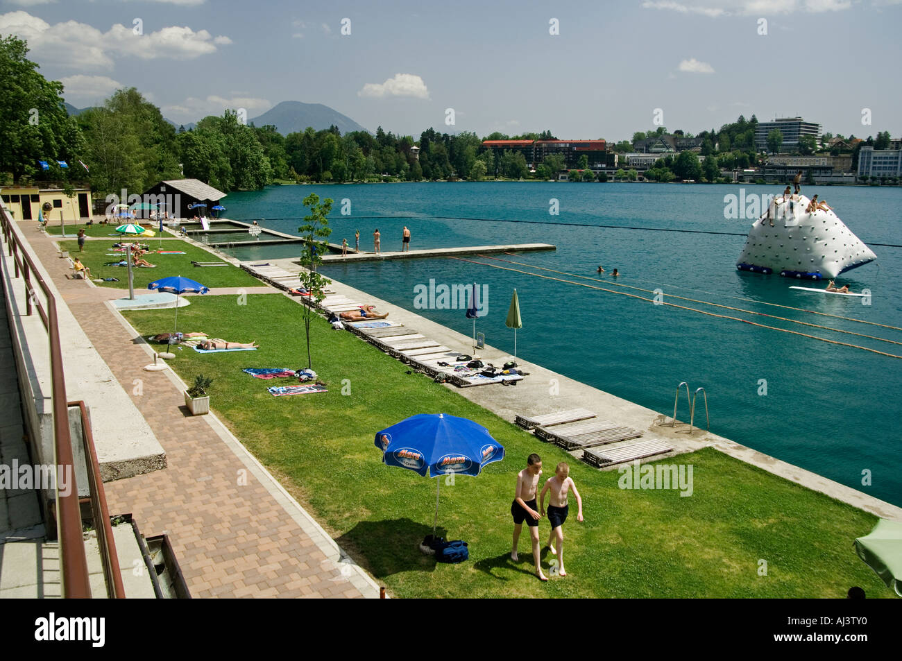 Swimming in Lake Bled, Slovenia Stock Photo - Alamy