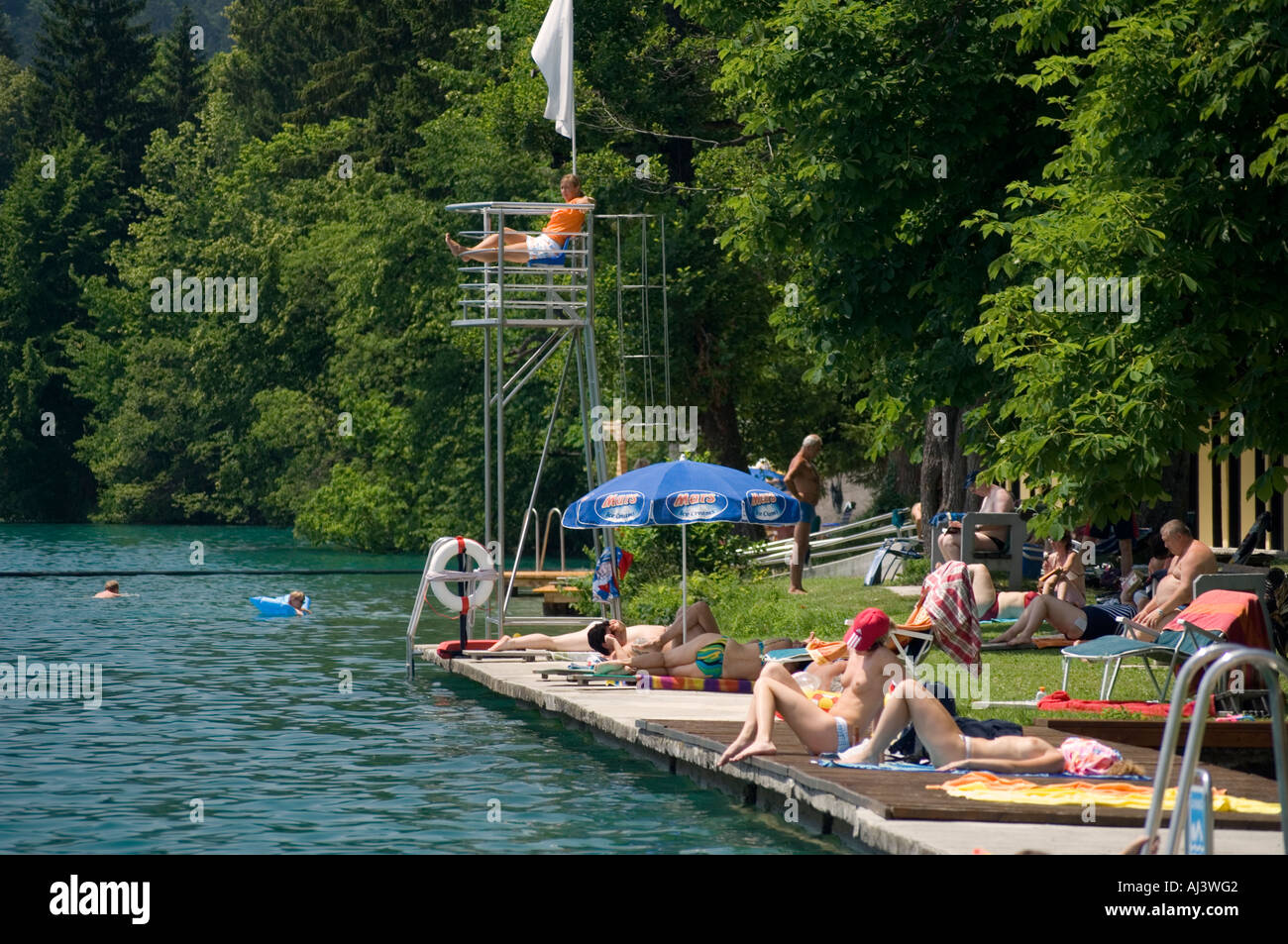 Swimming in Lake Bled, Slovenia Stock Photo - Alamy