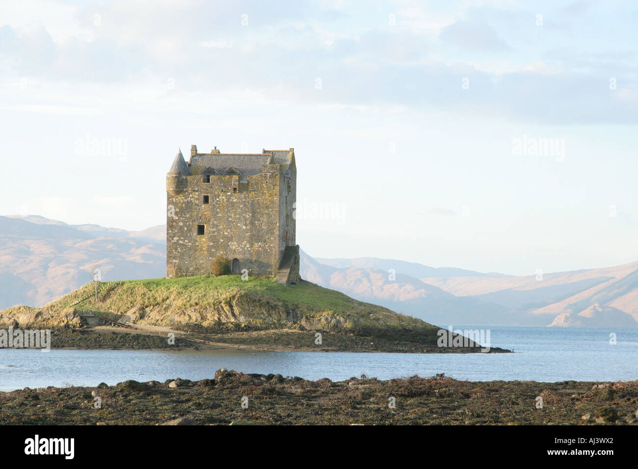 Castle Stalker Loch Linnhe near Port Appin Scotland Stock Photo - Alamy