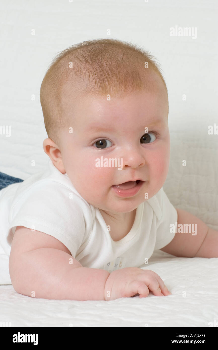 Baby girl aged 7 months Stock Photo - Alamy