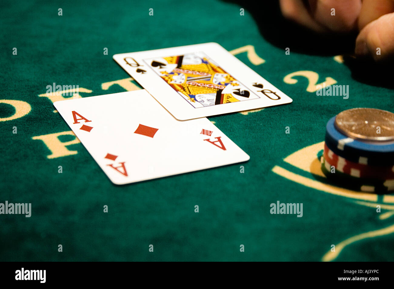 Black jack winning hand hi-res stock photography and images - Alamy