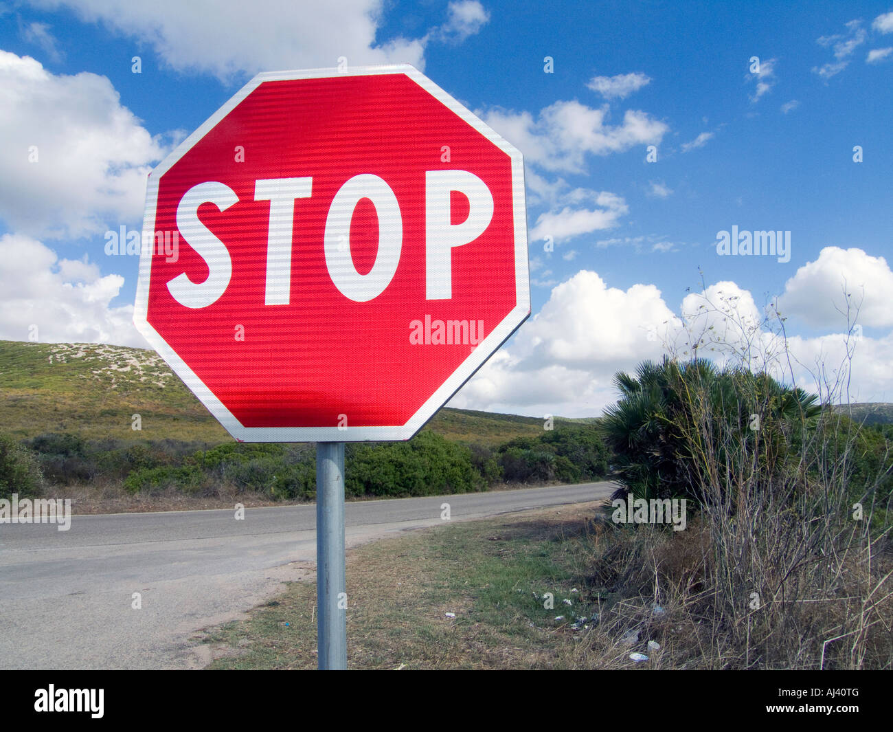 RED warning Stop sign Stock Photo - Alamy