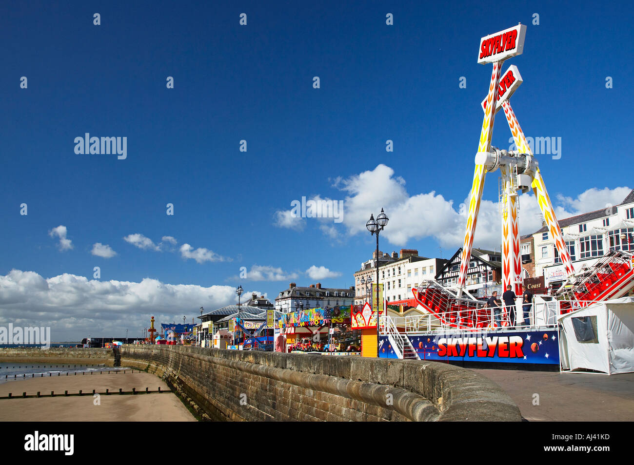 The North Promenade and fairground rides Bridlington East Riding of ...