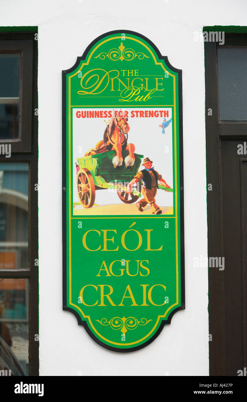 Guinness sign The Dingle Pub Dingle Dingle Peninsula County Kerry ...