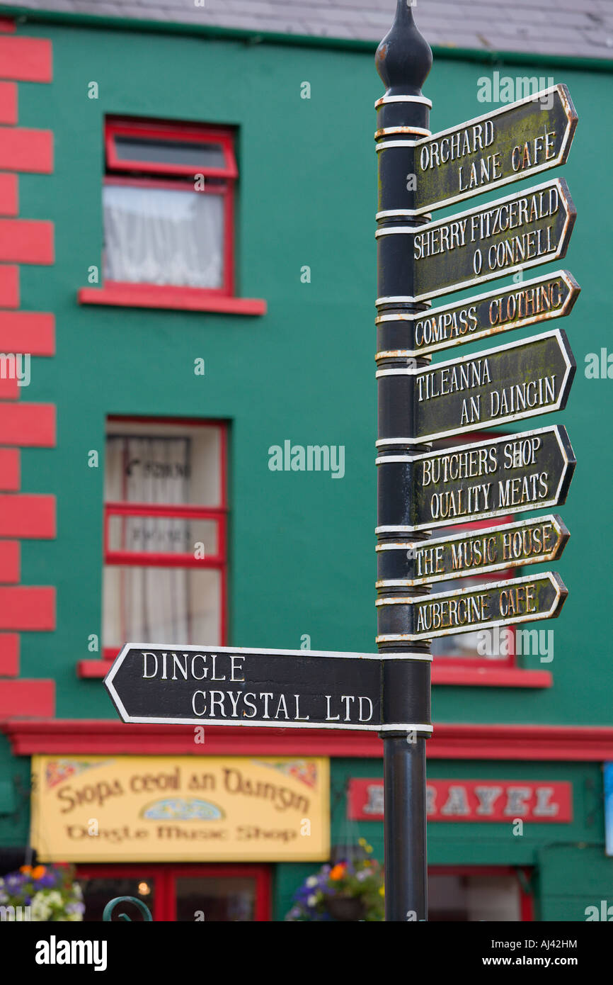 Fingerpost signs Dingle Dingle Peninsula County Kerry Ireland Stock ...
