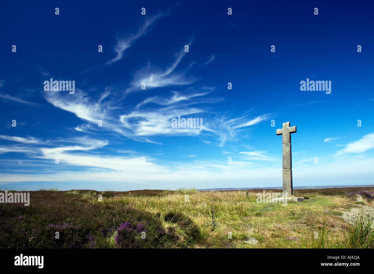 Young Ralphs Cross symbol of the North York Moors NP Westerdale Moor ...