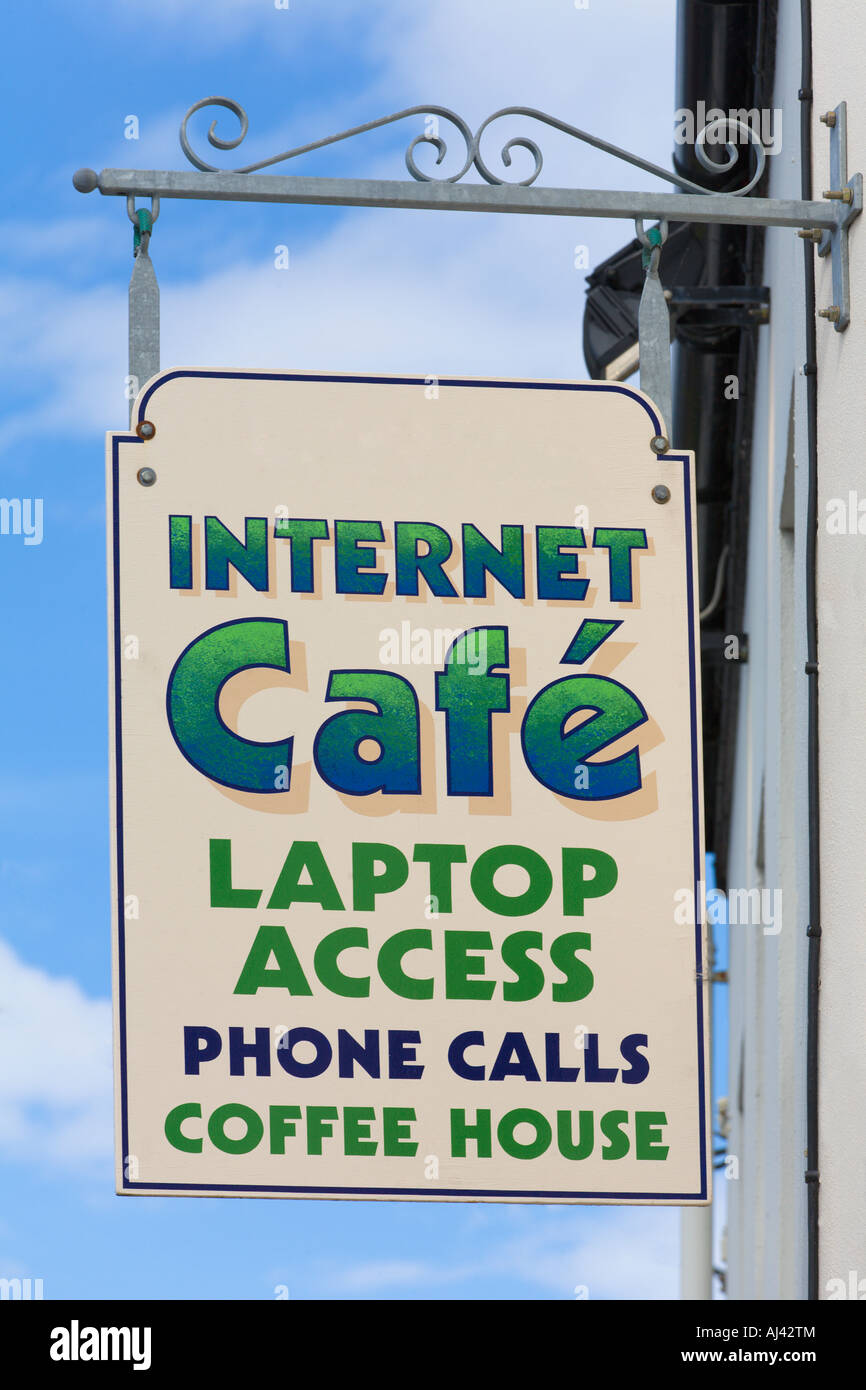 Hanging sign for an Internet cafe Dingle Dingle Peninsula County Kerry ...